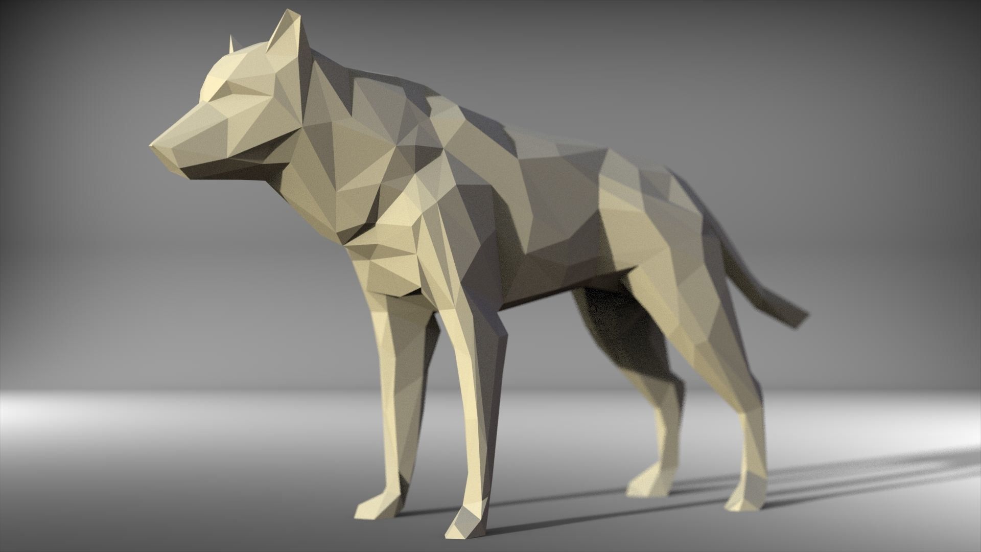 3D model wolf low poly printable VR / AR / low-poly | CGTrader