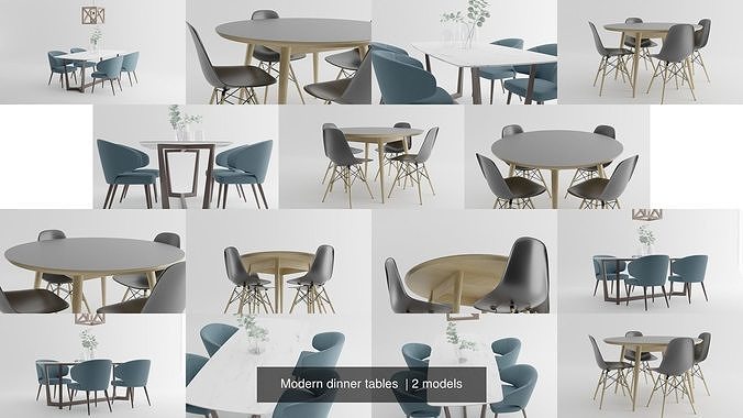 Modern dinner tables 3D Model Collection | CGTrader