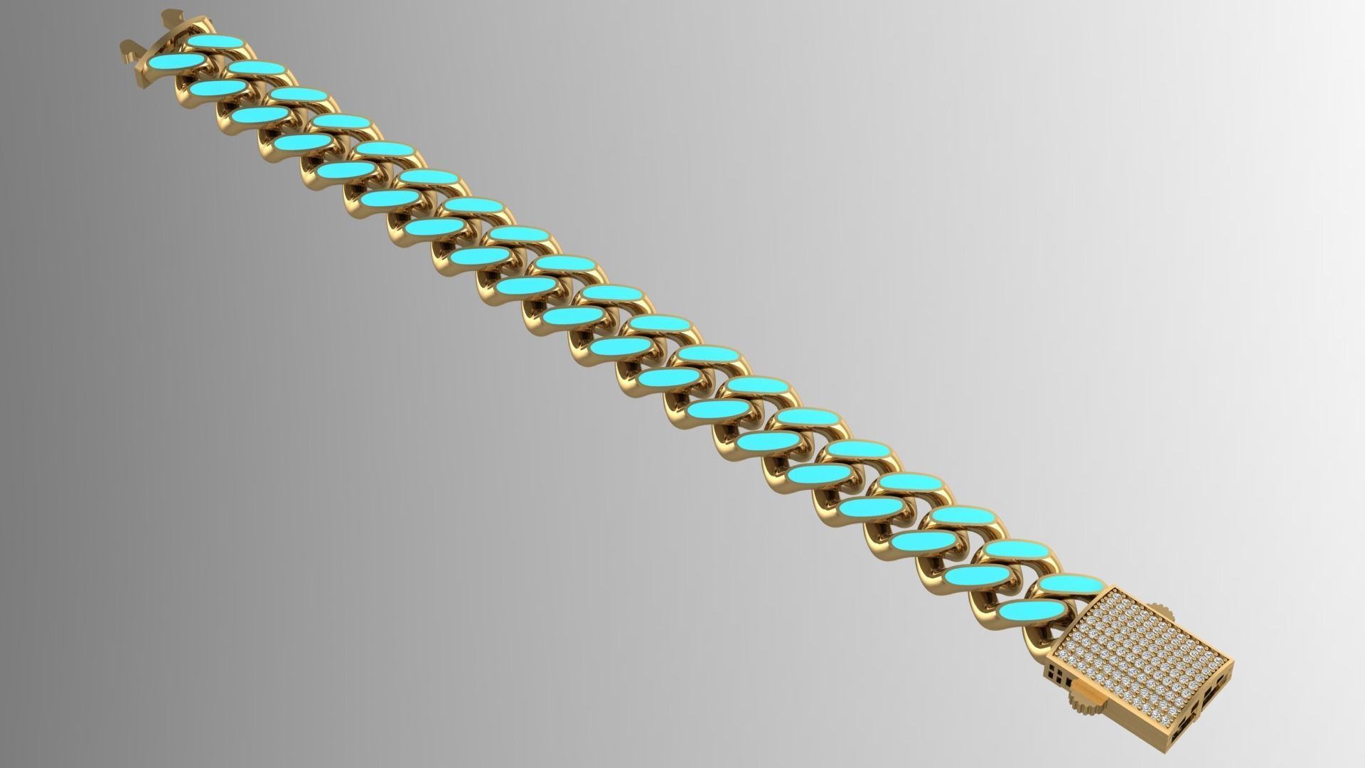 Cuban Chain Enamel 3D model 3D printable | CGTrader