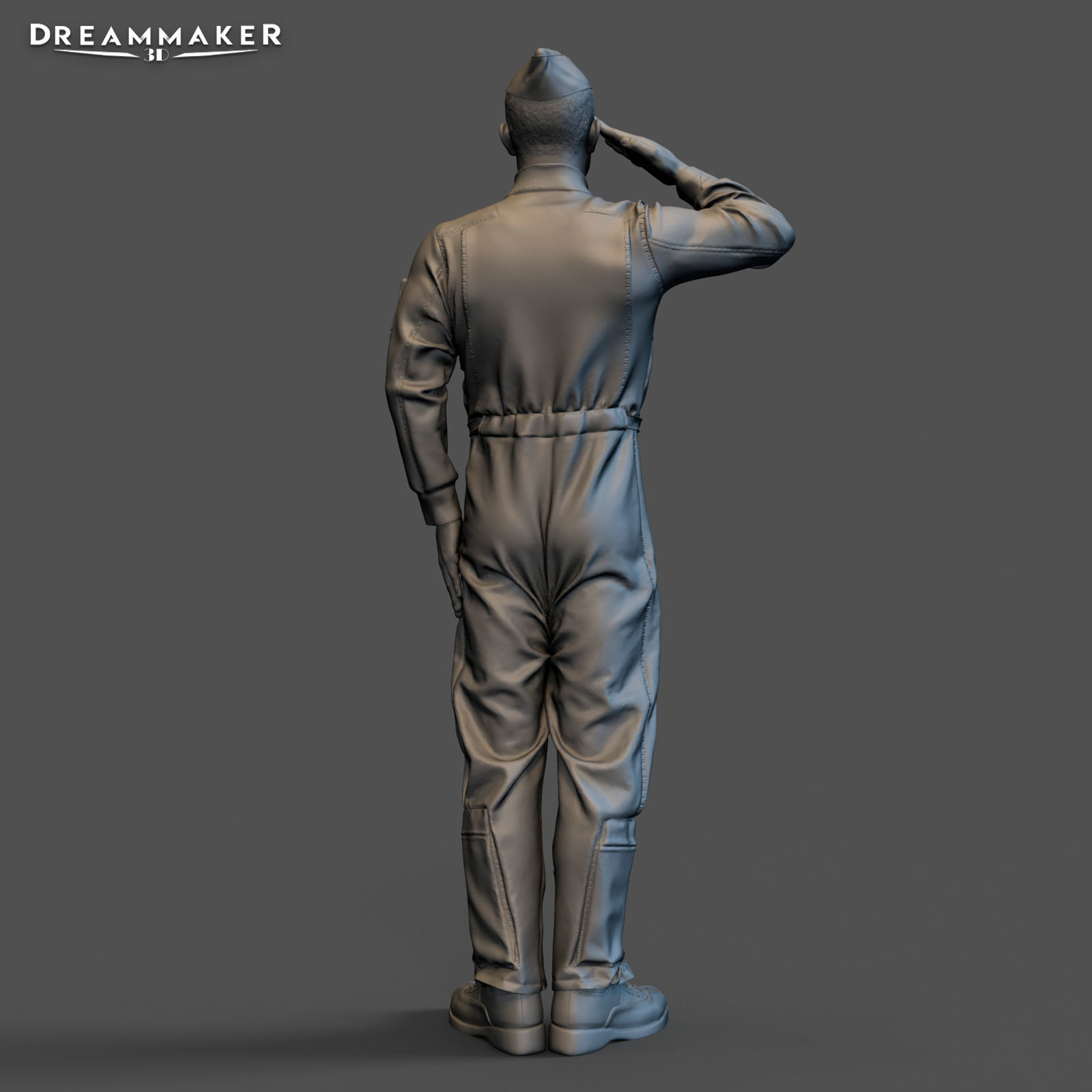 Fighter pilot saluting 3D model 3D printable | CGTrader