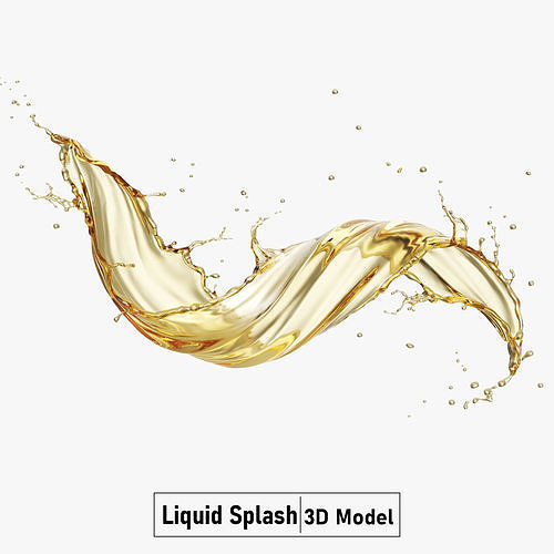Oil Liquid Water splash 3D model | CGTrader