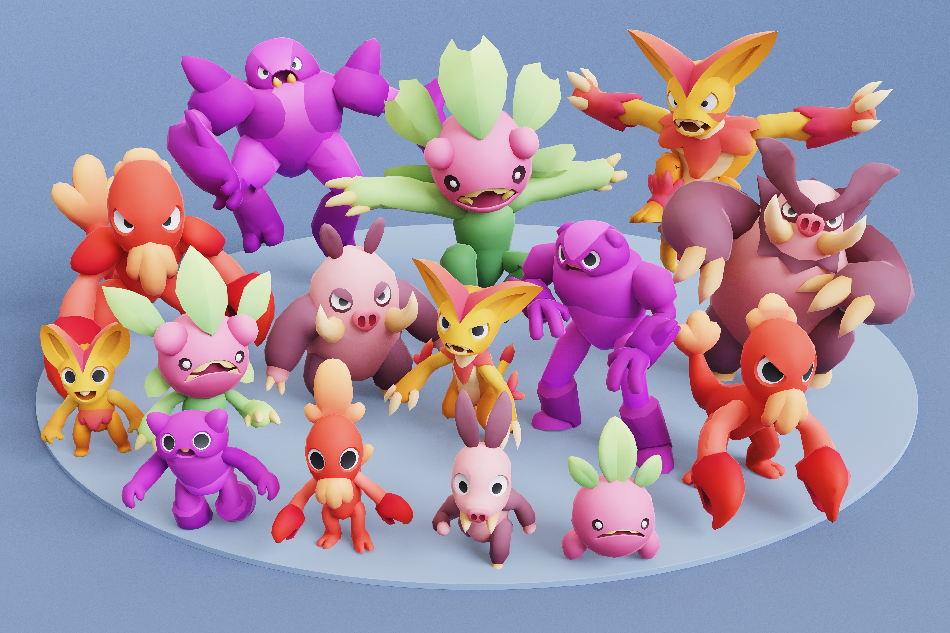 3D model Cartoon Characters - Creatures Mega Pack VR / AR / low-poly ...