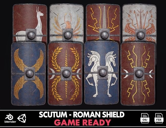 3D model Roman Shield - Scutum A VR / AR / low-poly | CGTrader