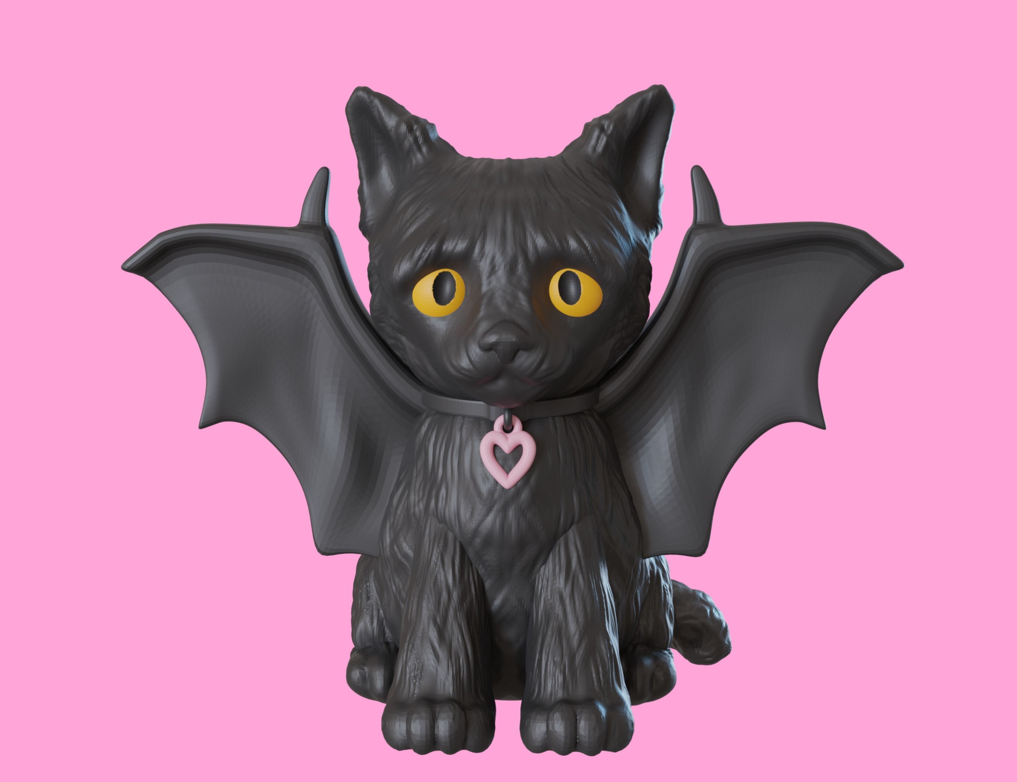 Halloween Vampire kitten 3D model 3D printable | CGTrader