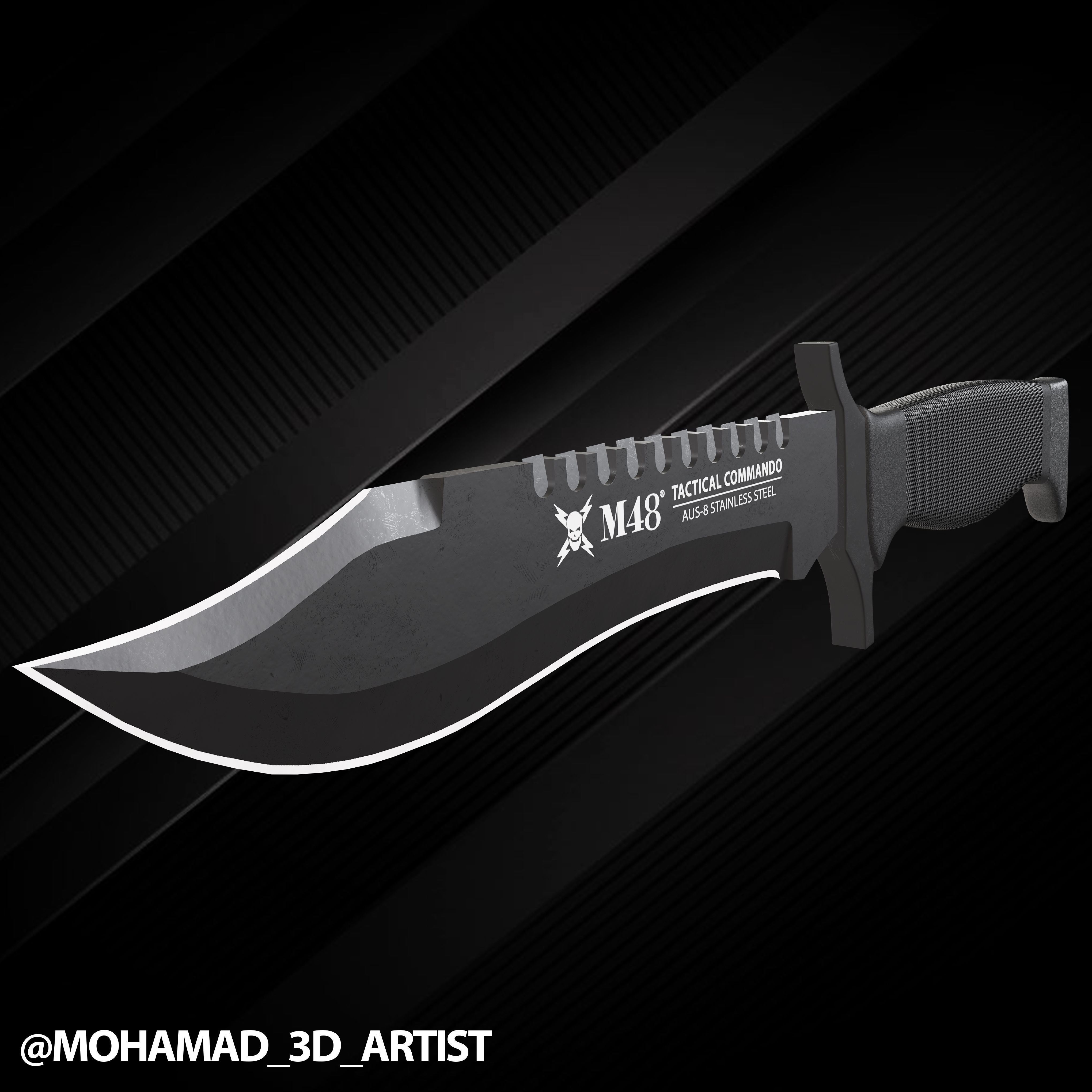 3D model Tactical Commando Knife VR / AR / low-poly | CGTrader