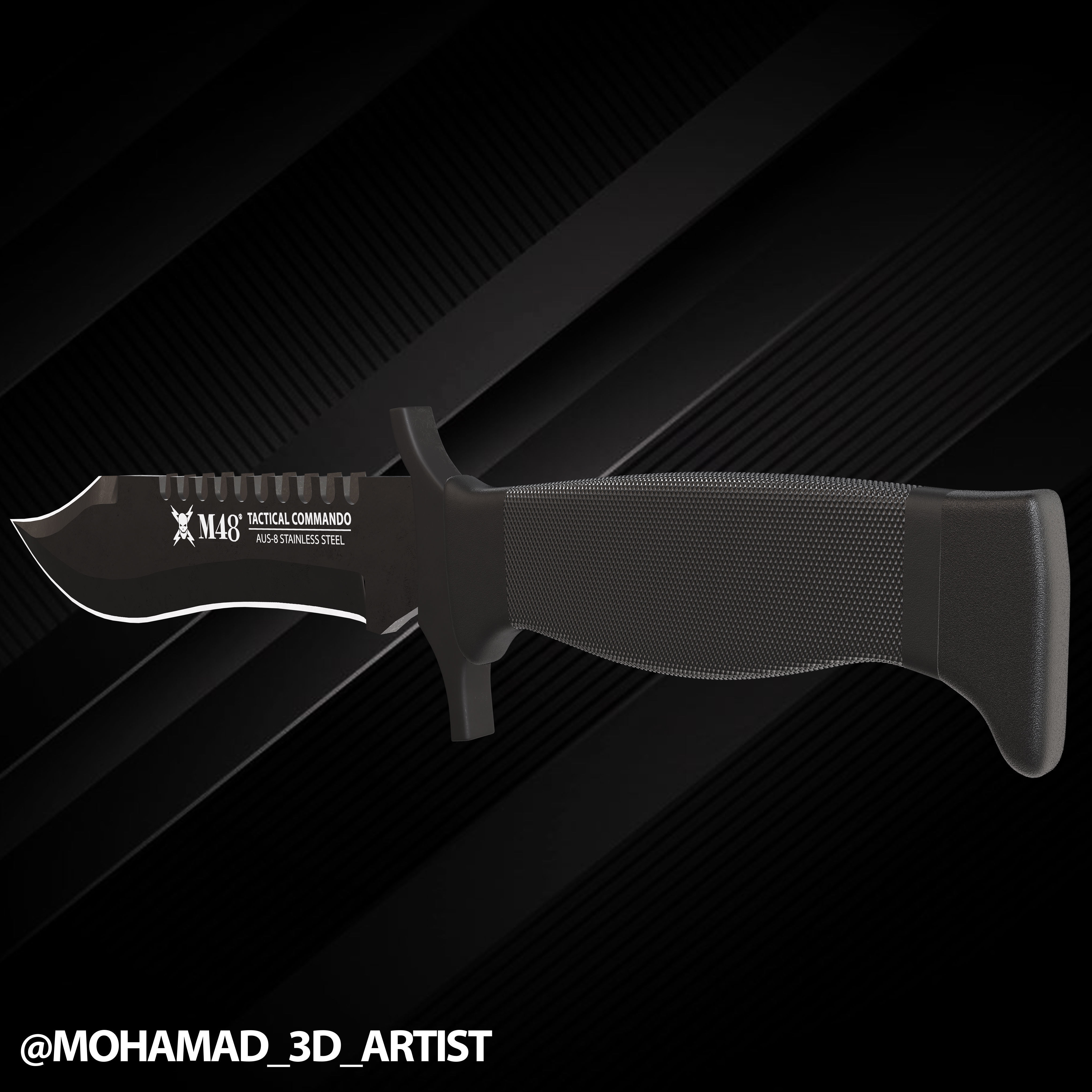 3D model Tactical Commando Knife VR / AR / low-poly | CGTrader