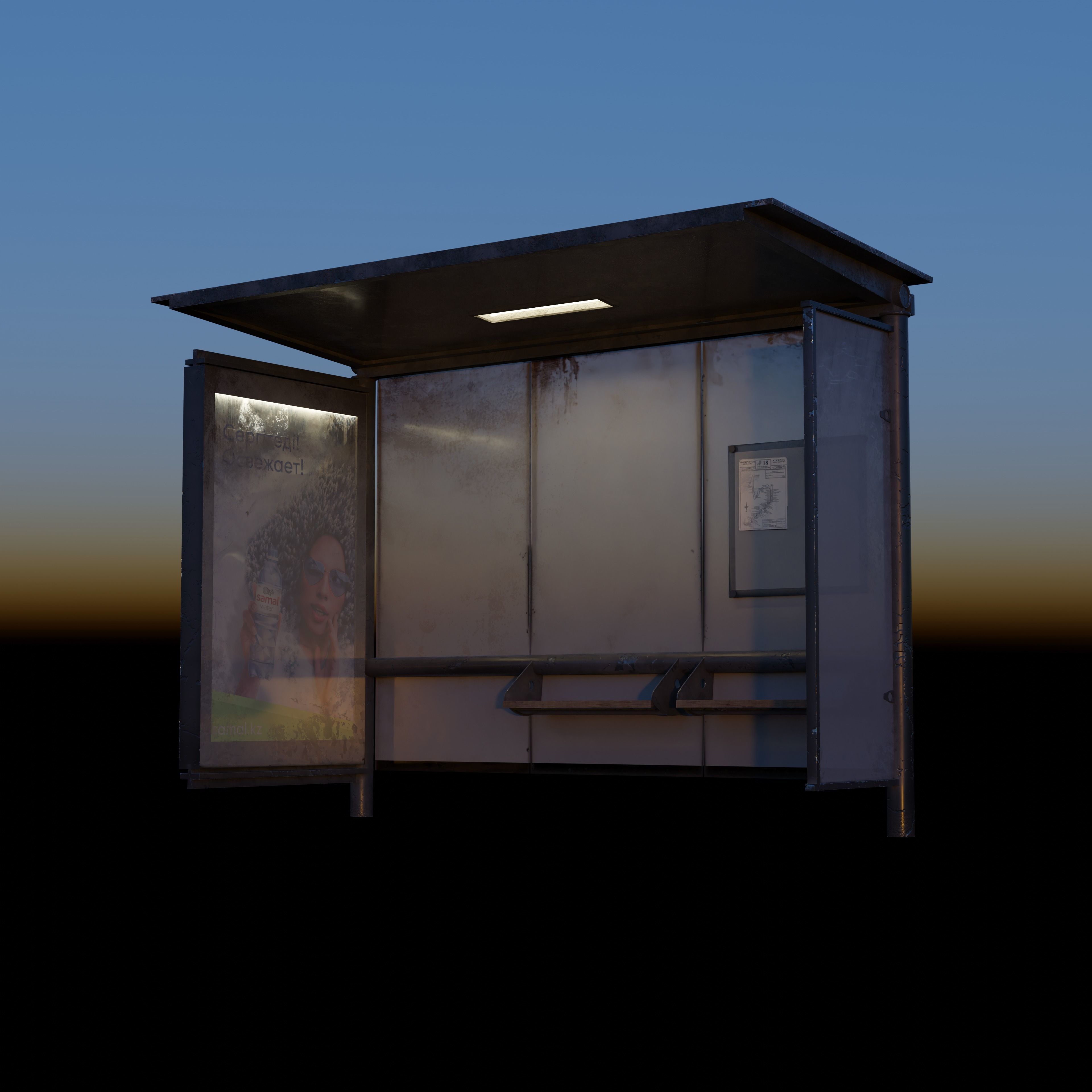 3D model Citizen Bus Stop VR / AR / low-poly | CGTrader