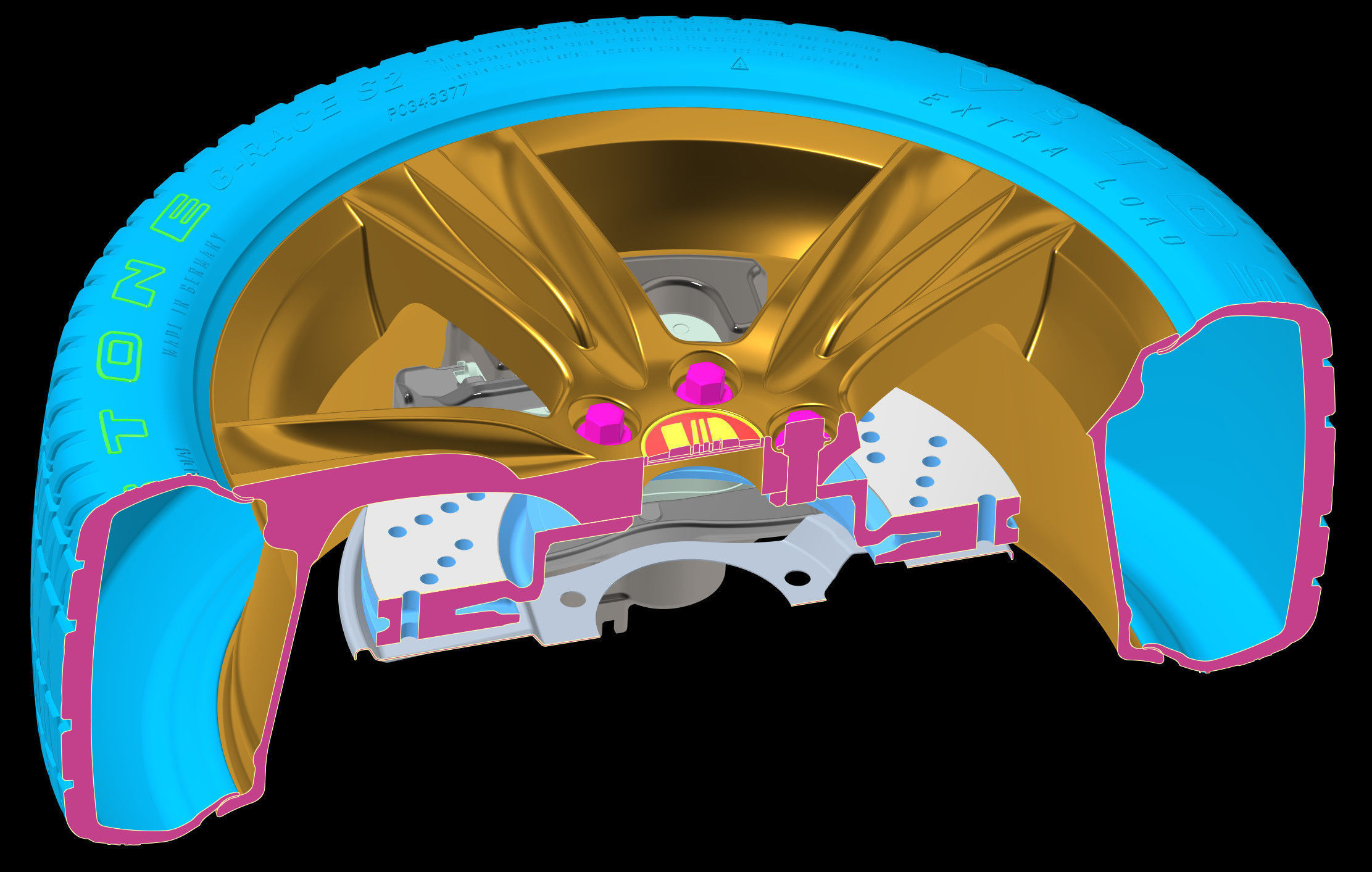 Orig 3D Seat VW rim wheel 7x17 BBS 4816 incl tyre and brake 3D model ...