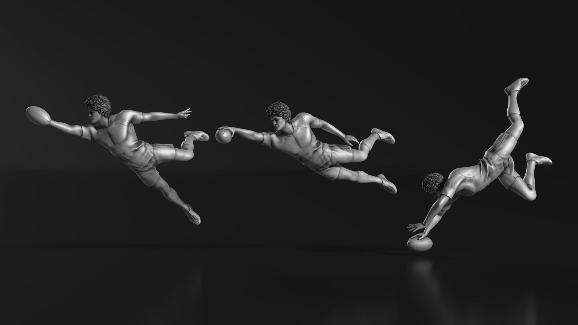 Rugby Poses 02 3D model 3D printable | CGTrader
