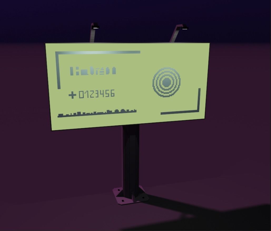 3d Model Billboard In Voxel Graphics Vr Ar Low Poly Cgtrader