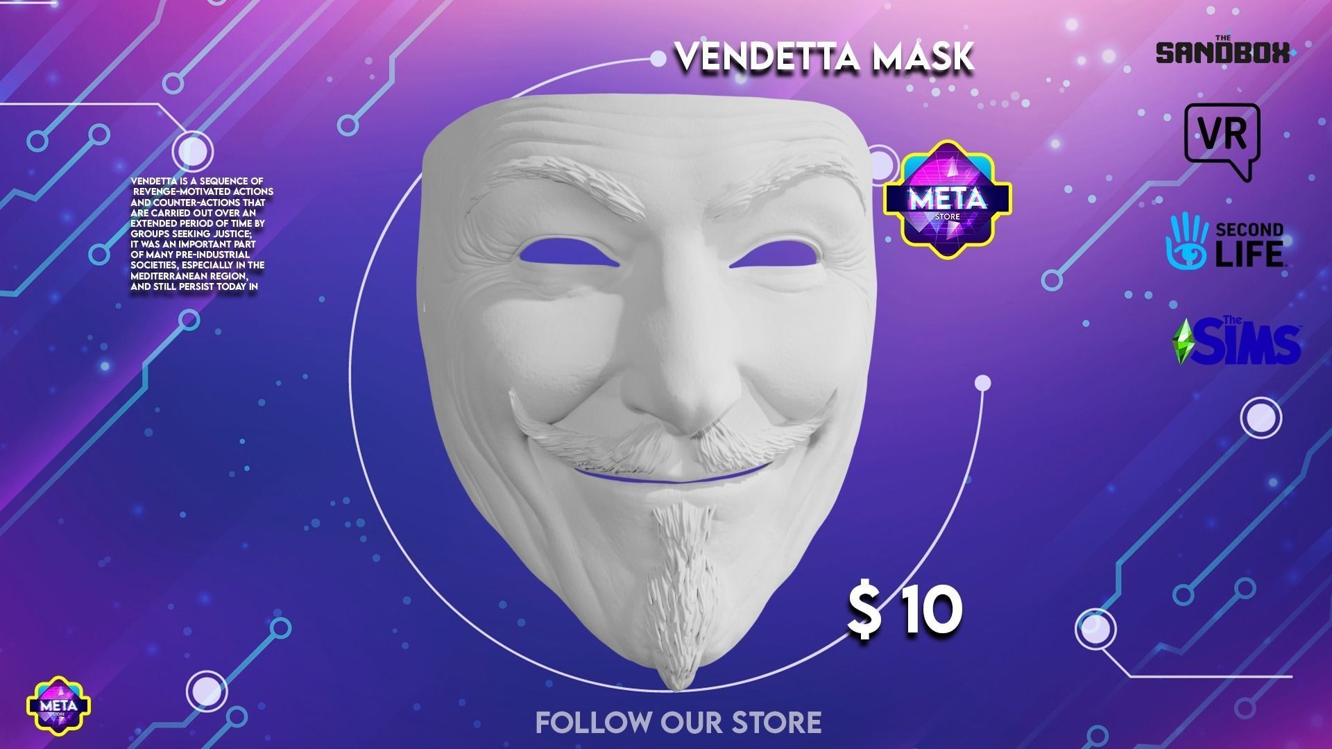 Vendetta Mask 3D print model 3D model 3D printable | CGTrader