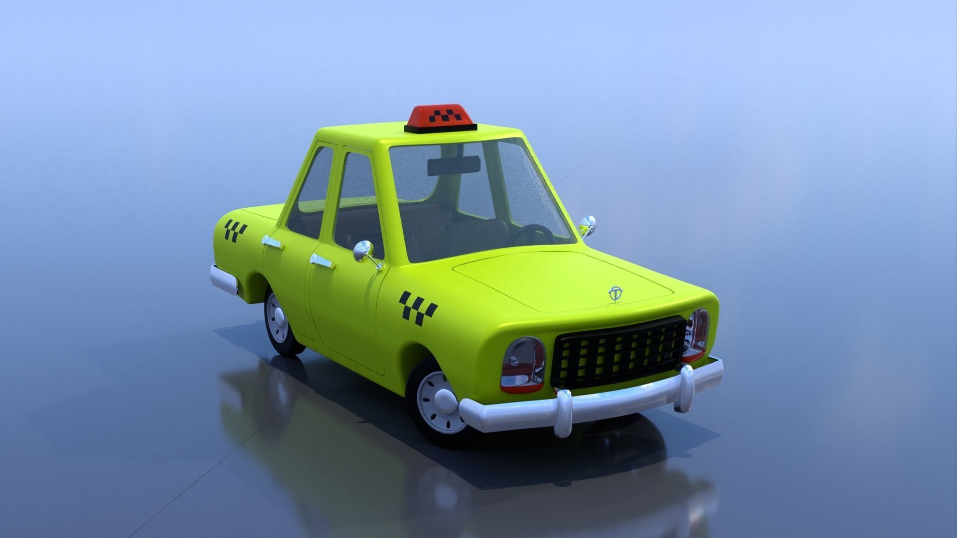 cartoon taxi 3D model animated | CGTrader