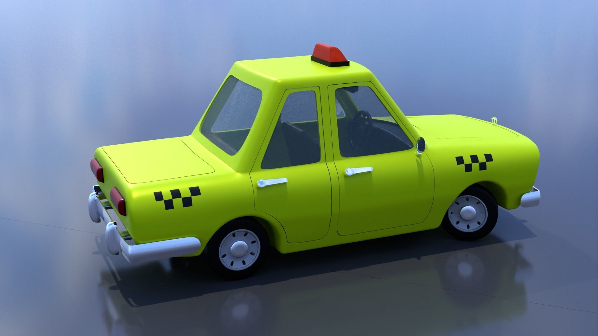 cartoon taxi 3D model animated | CGTrader