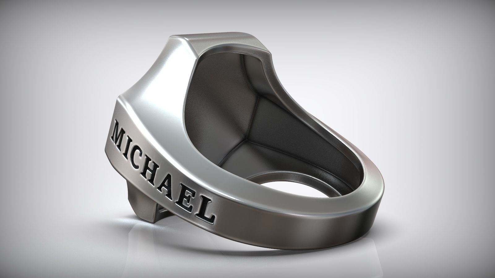 Archangel Michael Defeating Satan Basrelief Men Ring 3D model 3D ...