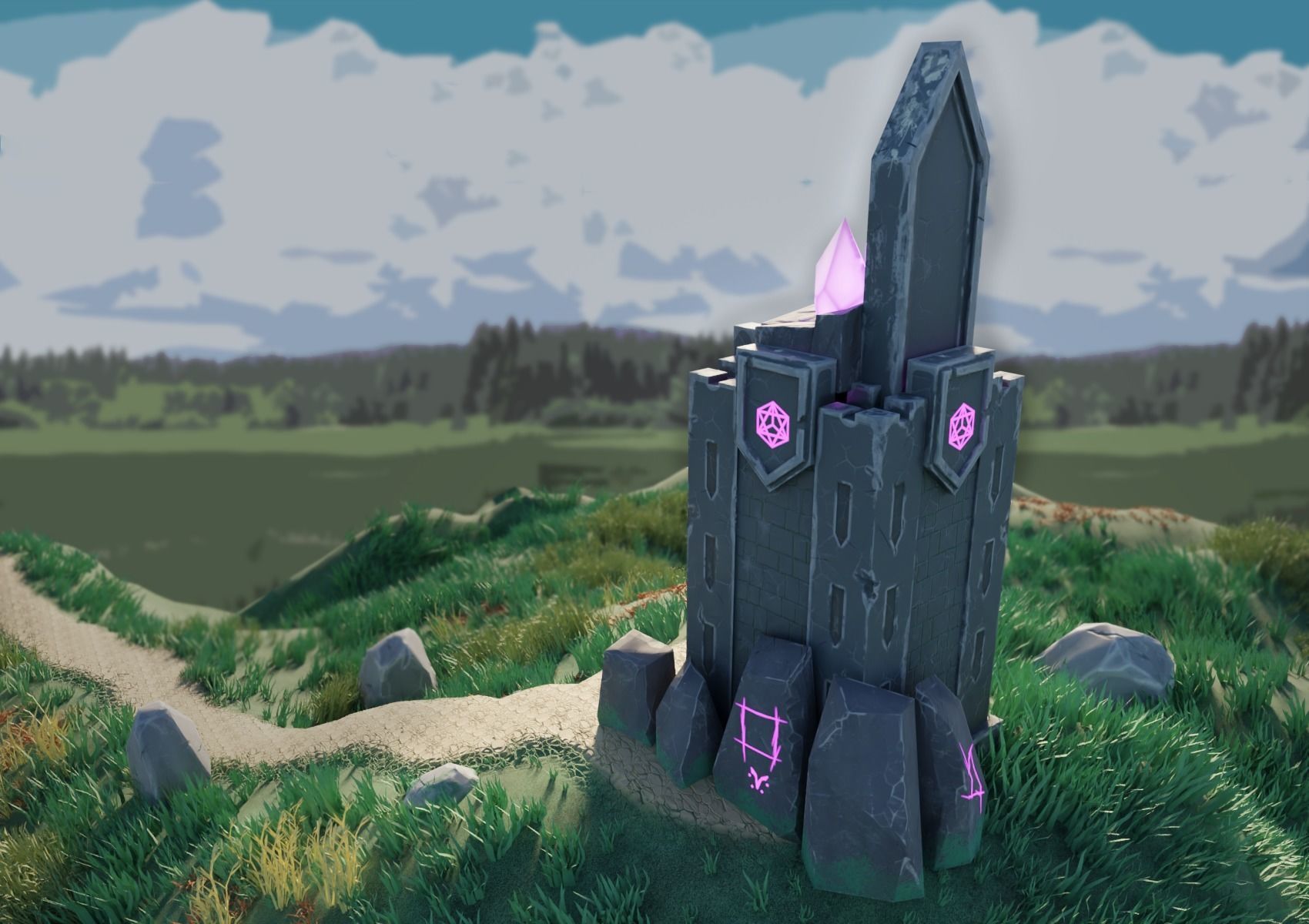 Stylized Magic Tower free VR / AR / low-poly 3D model | CGTrader