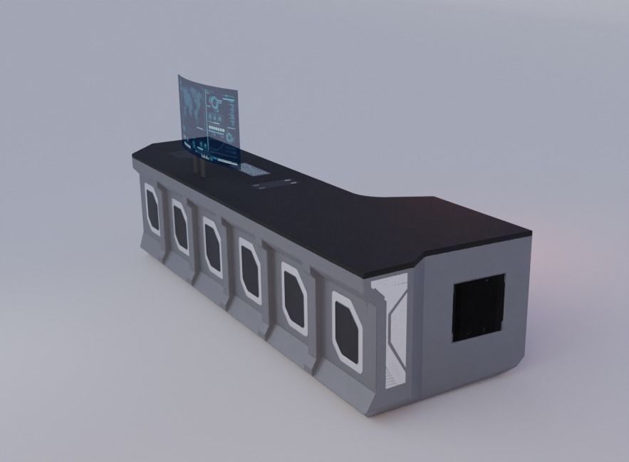 SCI-FI Desk free VR / AR / low-poly 3D model | CGTrader