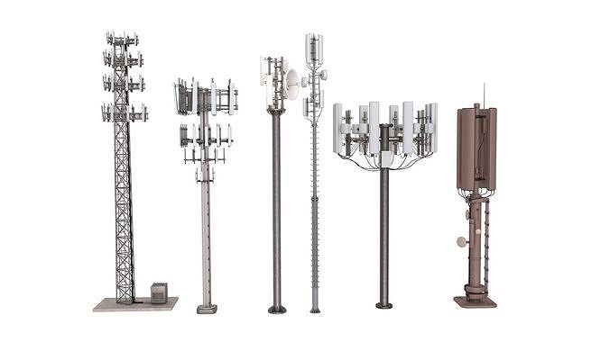 Cellular Towers Collection 3D model | CGTrader