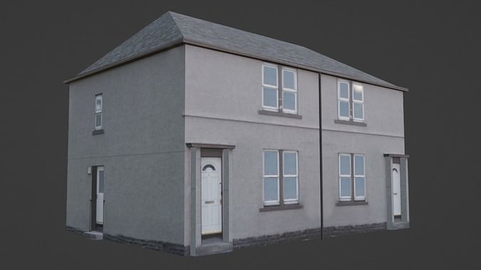 3D model Semi-Detached Scottish Generic House 001 VR / AR / low-poly ...