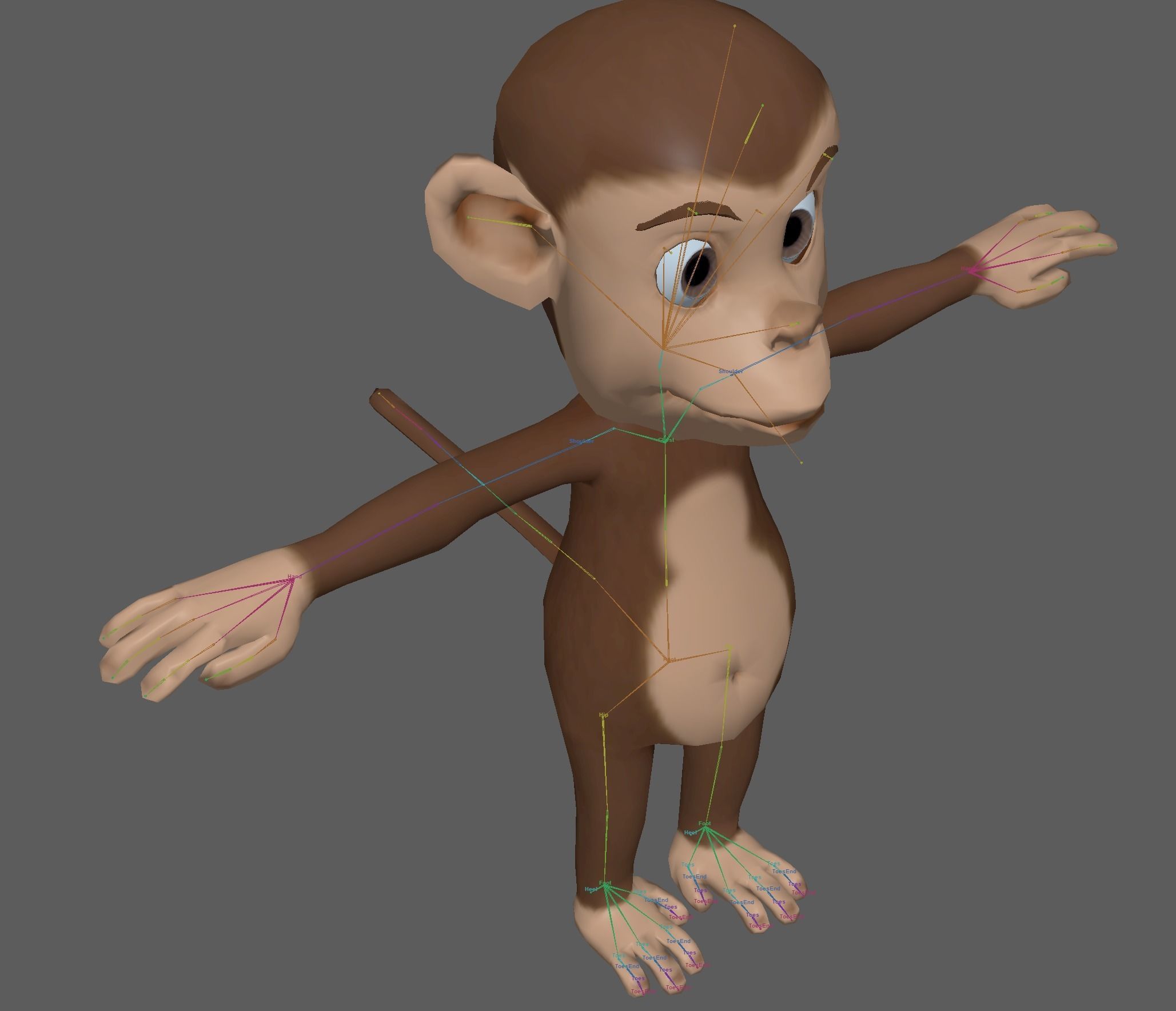 3D model Cute Cartoon Monkey Rigged VR / AR / low-poly | CGTrader