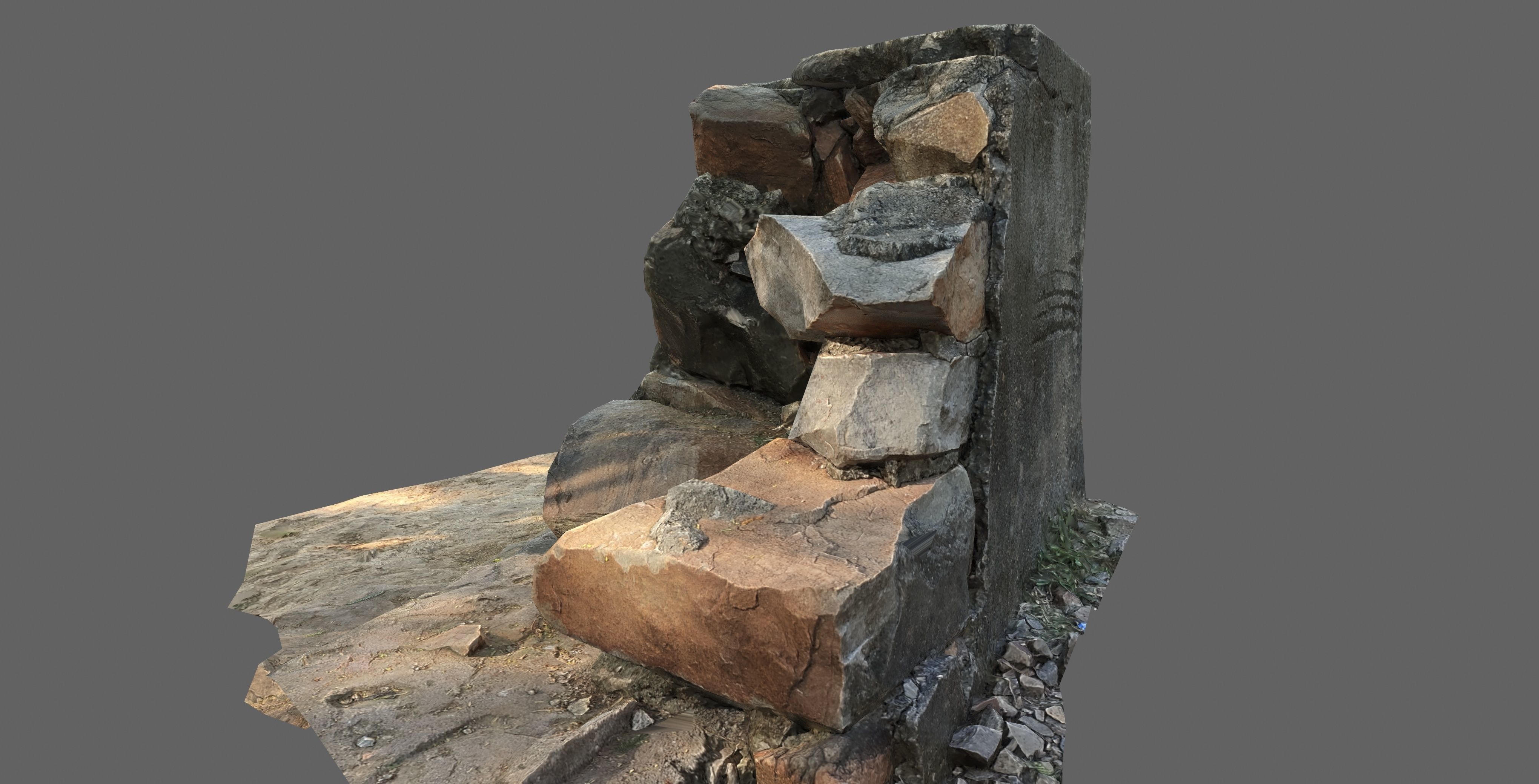 Stone Wall Low Poly free VR / AR / low-poly 3D model | CGTrader
