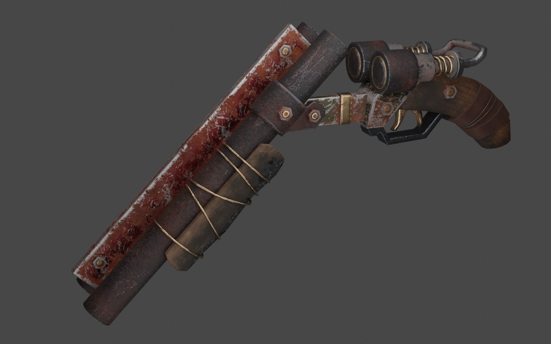3D model Double barrel shotgun for zombie games VR / AR / low-poly ...