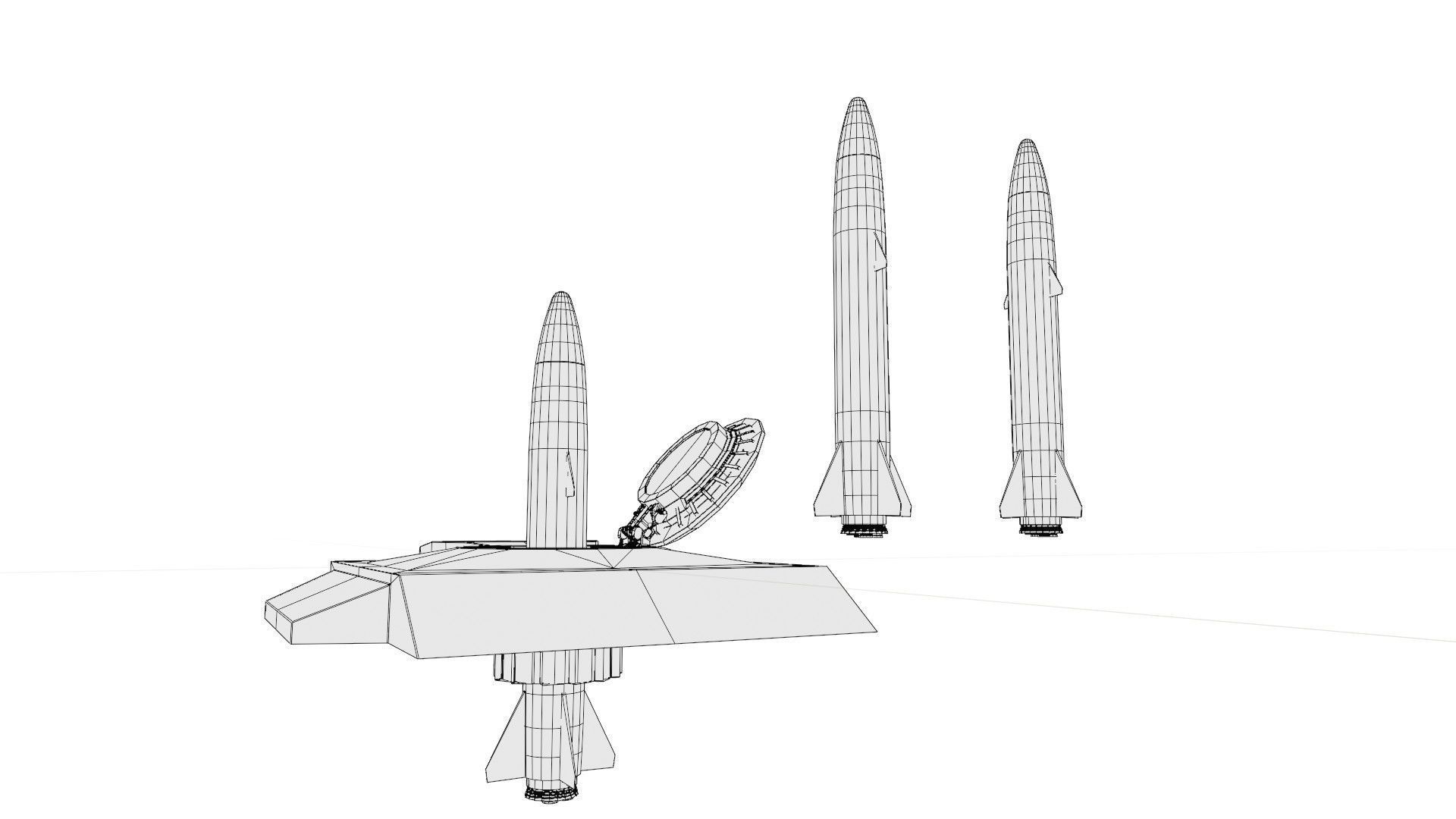 3D model Missile with 2k pbr textures 3 variation VR / AR / low-poly ...