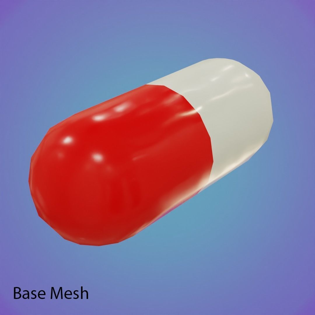 3D model Low-Poly Pill Red-White VR / AR / low-poly | CGTrader