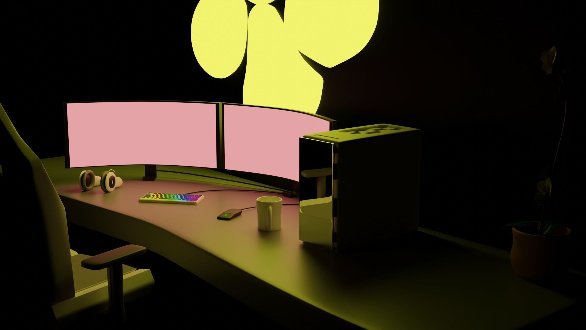 Aesthetic Workplace 3d Model Cgtrader