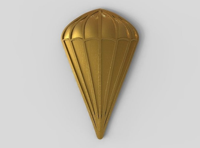 Parachute golden 3D model 3D printable | CGTrader