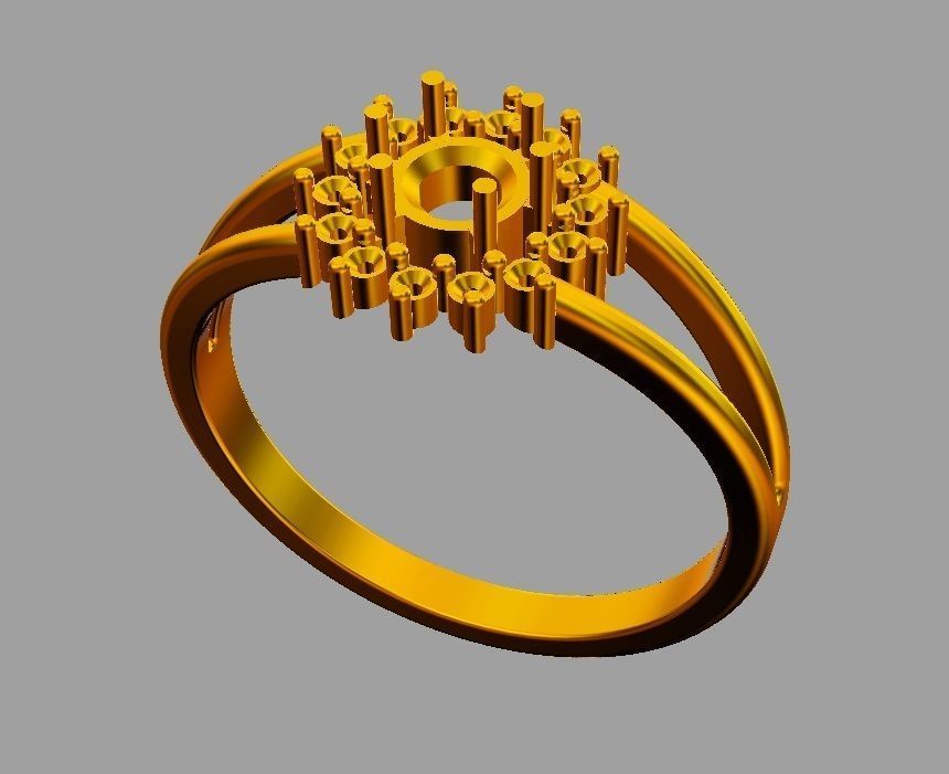 Classic Gemstone Ring 3D model 3D printable | CGTrader