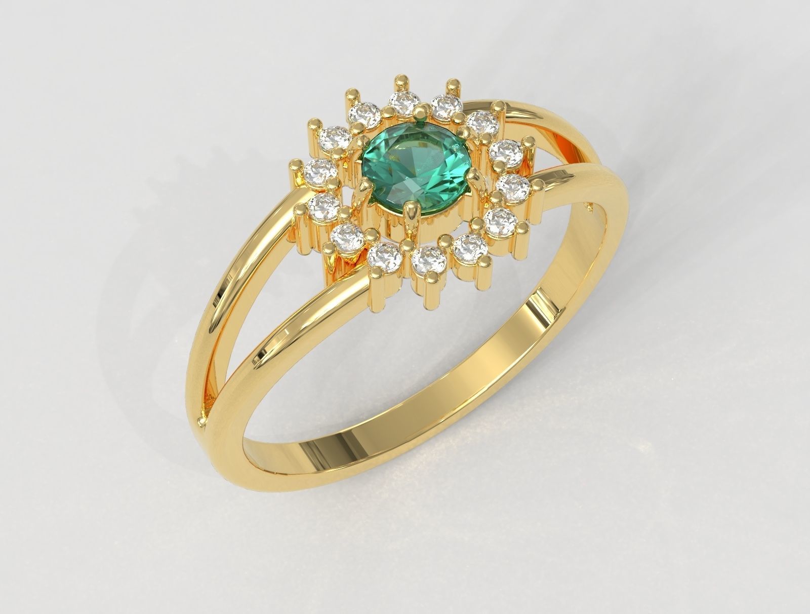 Classic Gemstone Ring 3D model 3D printable | CGTrader