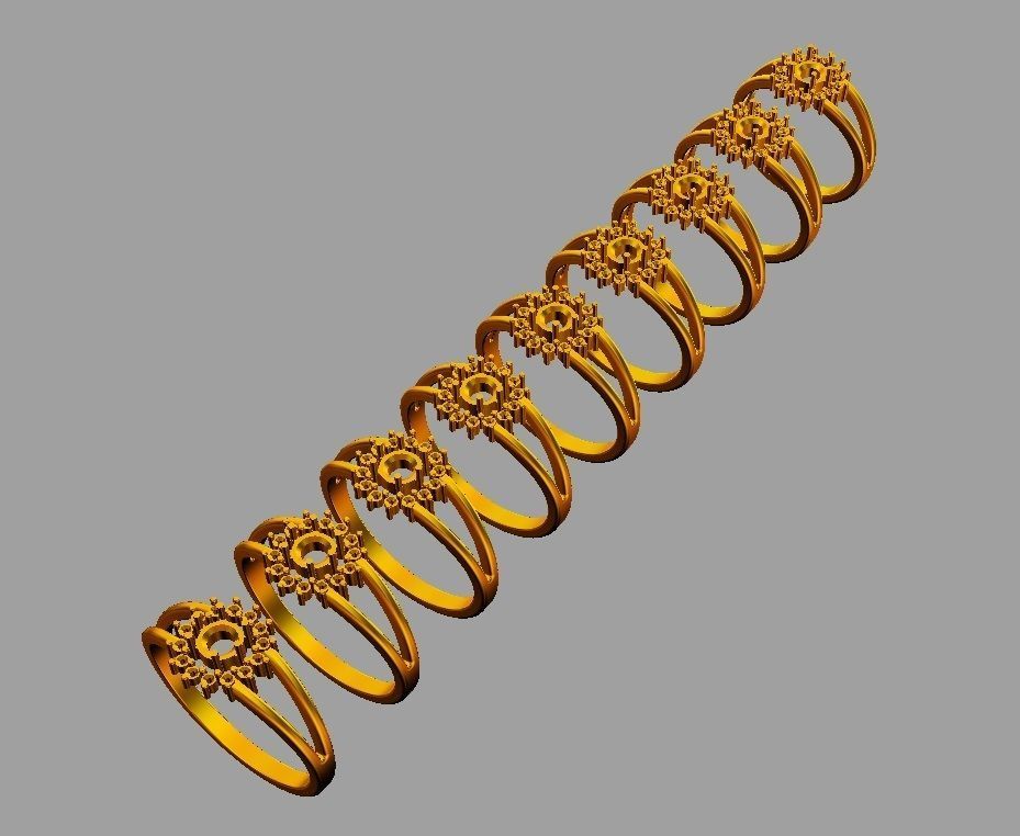 Classic Gemstone Ring 3D model 3D printable | CGTrader