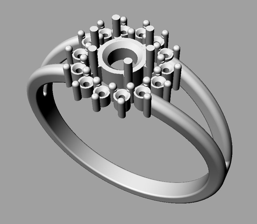 Classic Gemstone Ring 3D model 3D printable | CGTrader