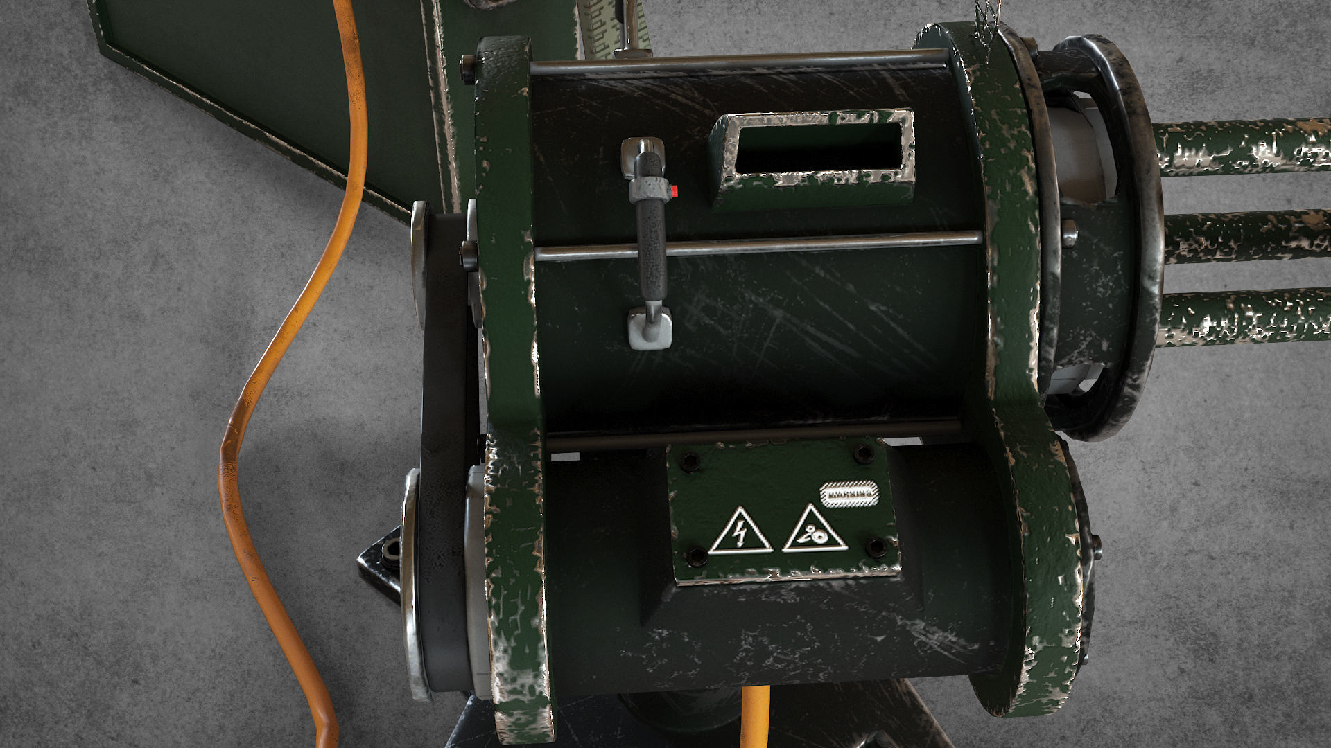 3D model Minigun machine with battery VR / AR / low-poly | CGTrader