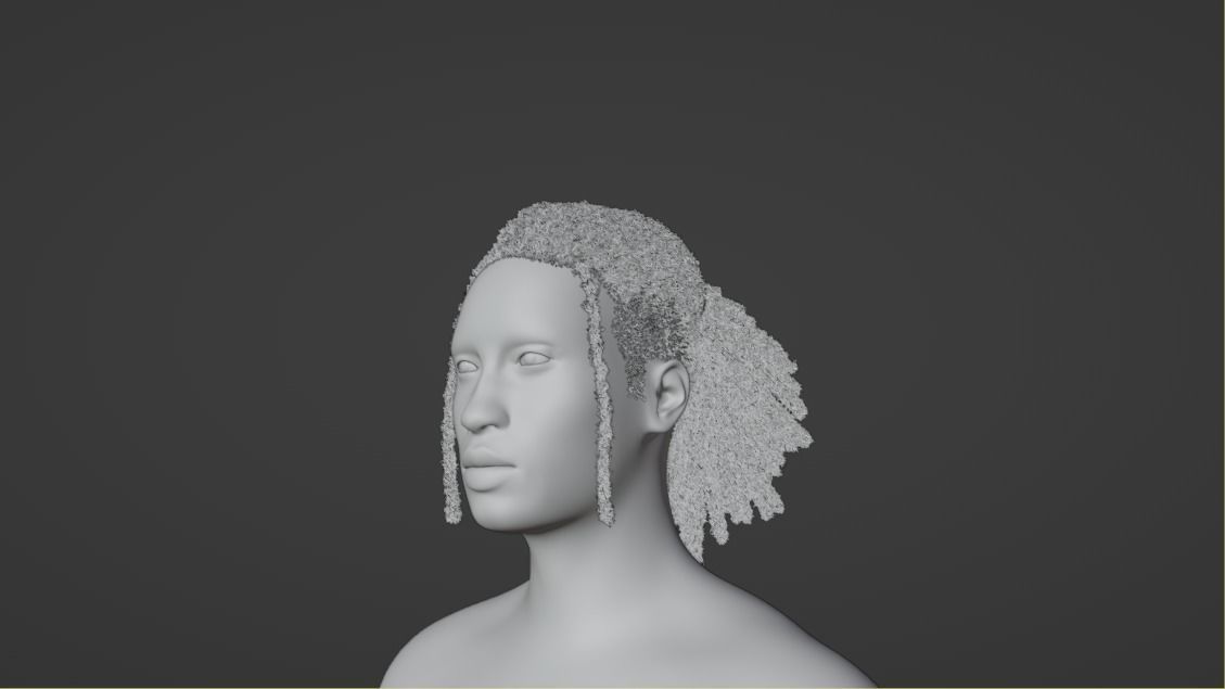 Dreads Ponytail with Fade 3D model | CGTrader