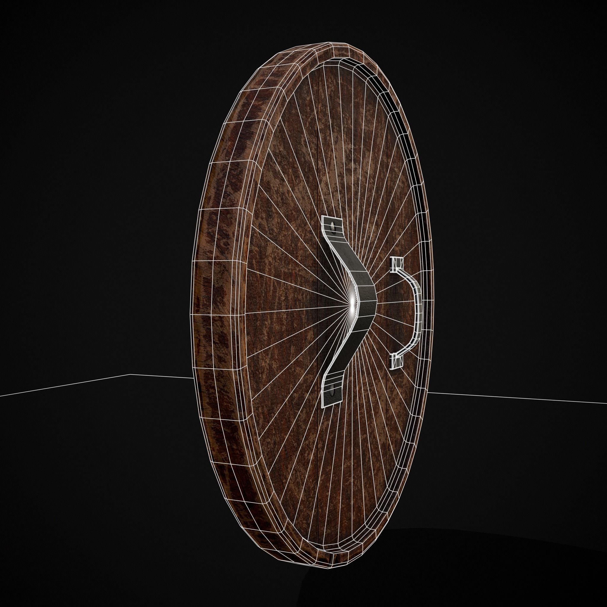 3D model Carved Round Wooden Phoenix Shield VR / AR / low-poly | CGTrader