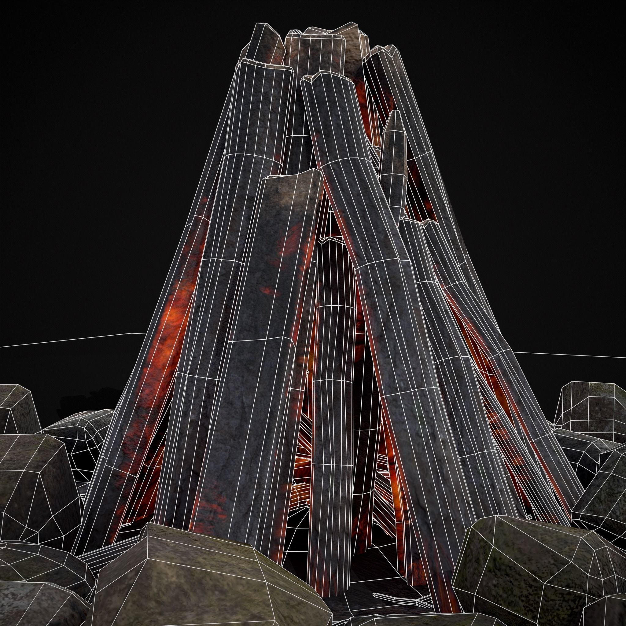 3D model Small Round Camp Fire VR / AR / low-poly | CGTrader