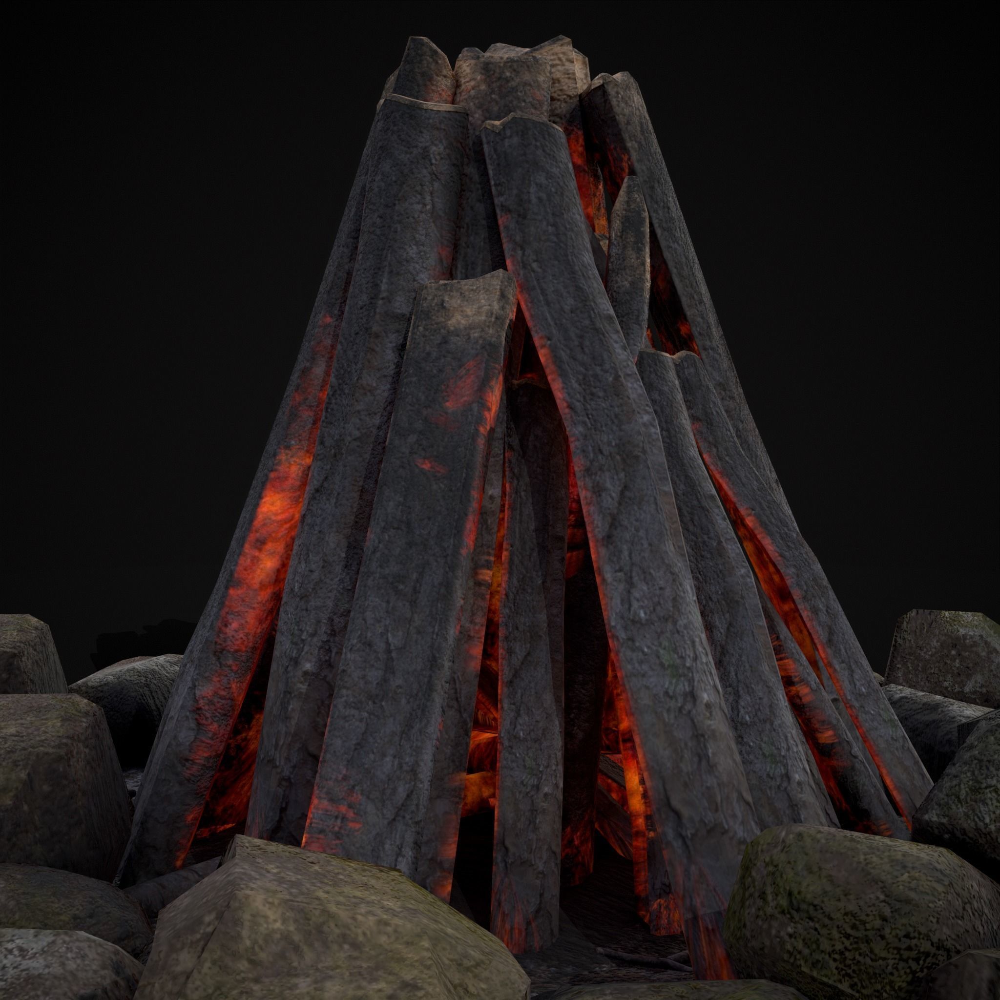3D model Small Round Camp Fire VR / AR / low-poly | CGTrader