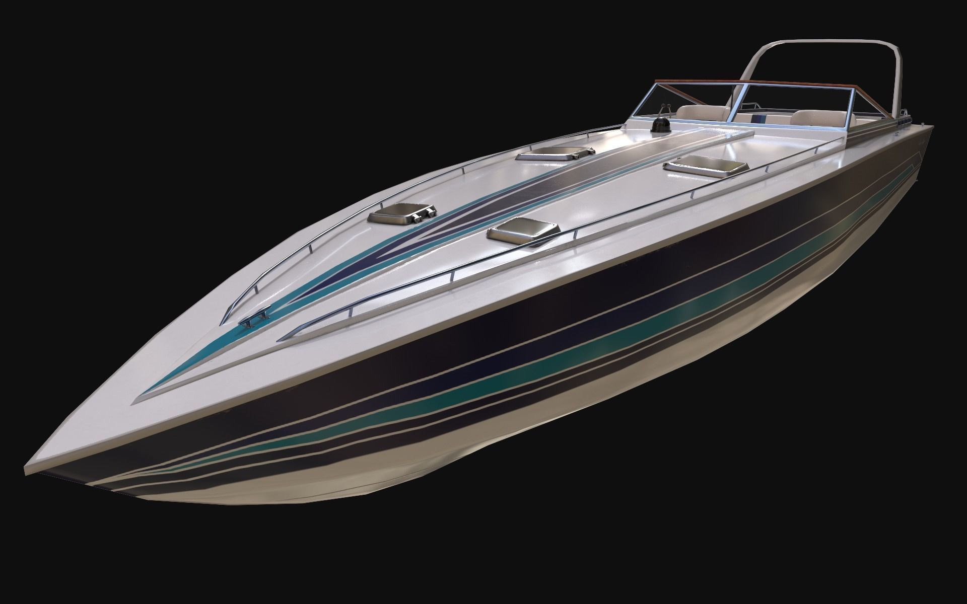 3D model Miami Vice PowerBoat - 1985 Chris Craft Stinger 390X VR / AR ...