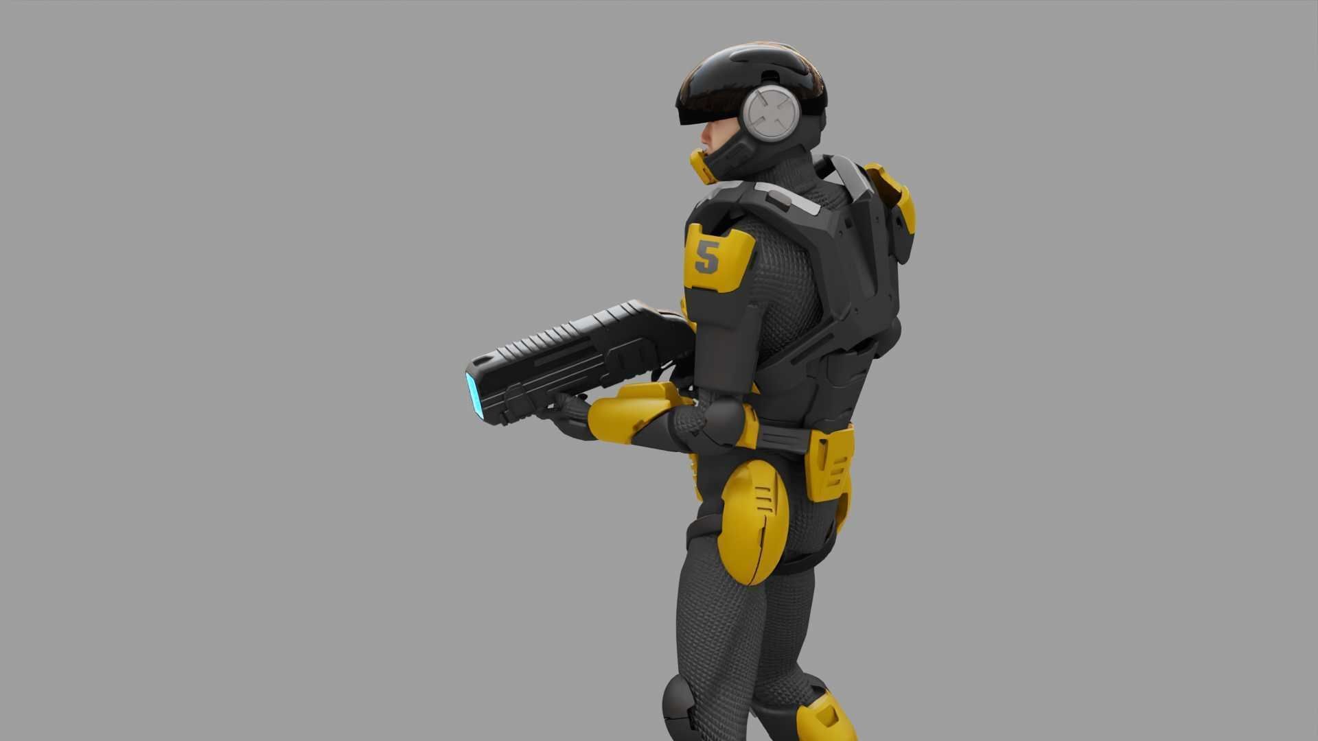 SCI-FI TROOPER RIGGED 3D model rigged | CGTrader