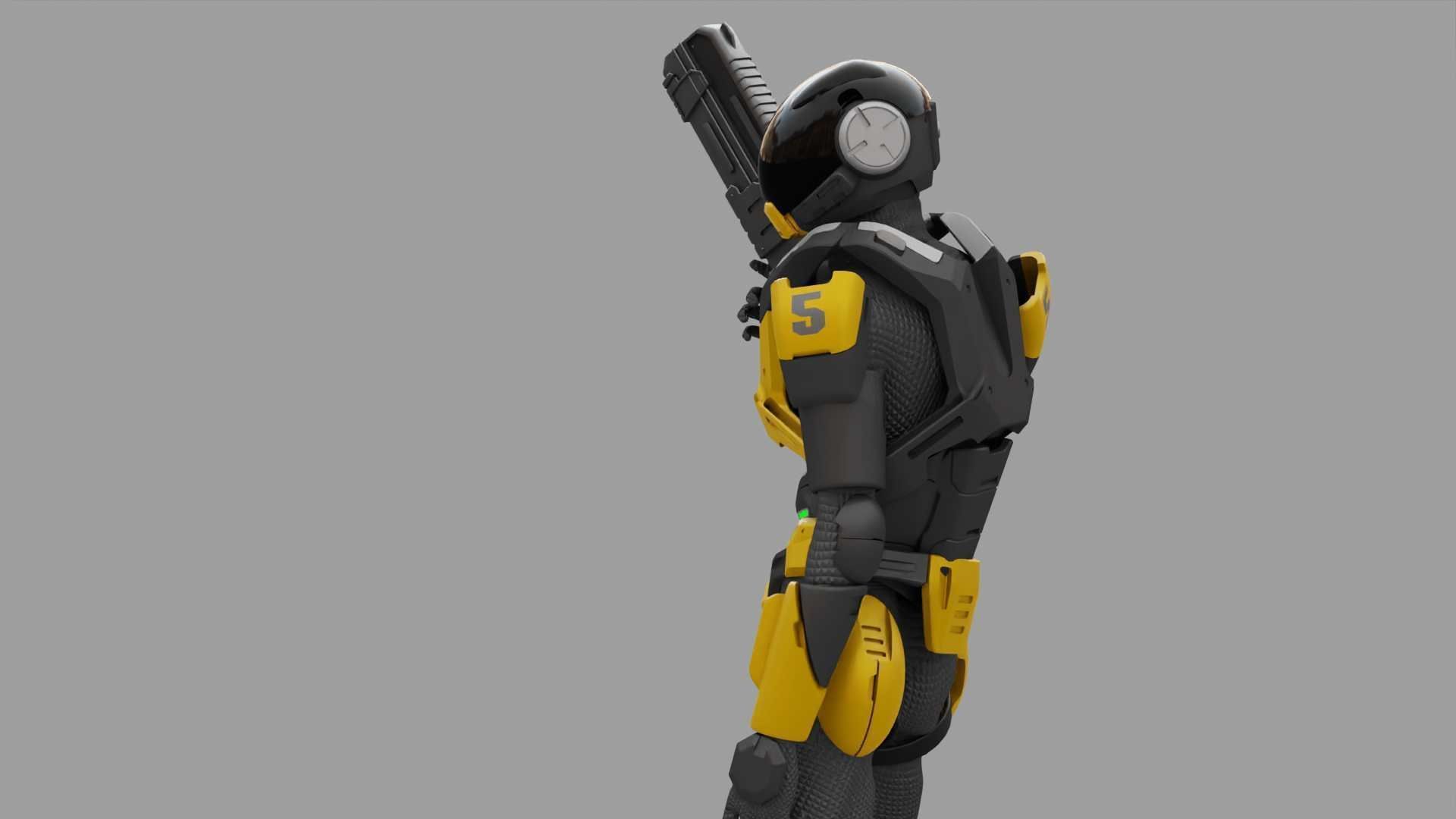 SCI-FI TROOPER RIGGED 3D model rigged | CGTrader