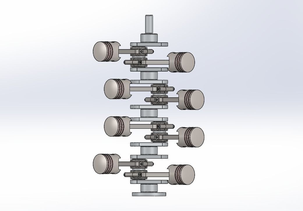 V8 engine crankshaft 3D model animated | CGTrader