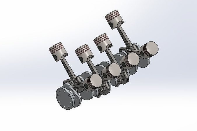 V8 engine crankshaft 3D model animated | CGTrader