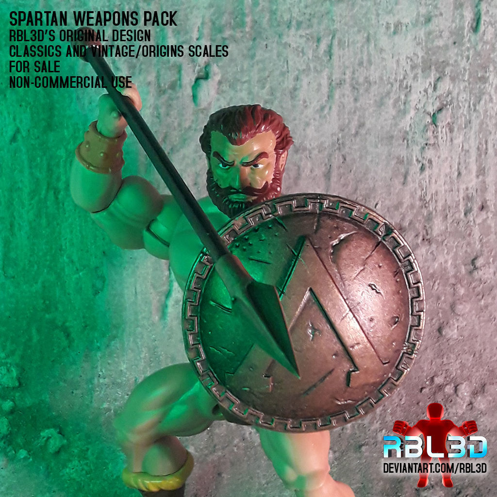 Spartan weapons for action figures 3D model 3D printable | CGTrader