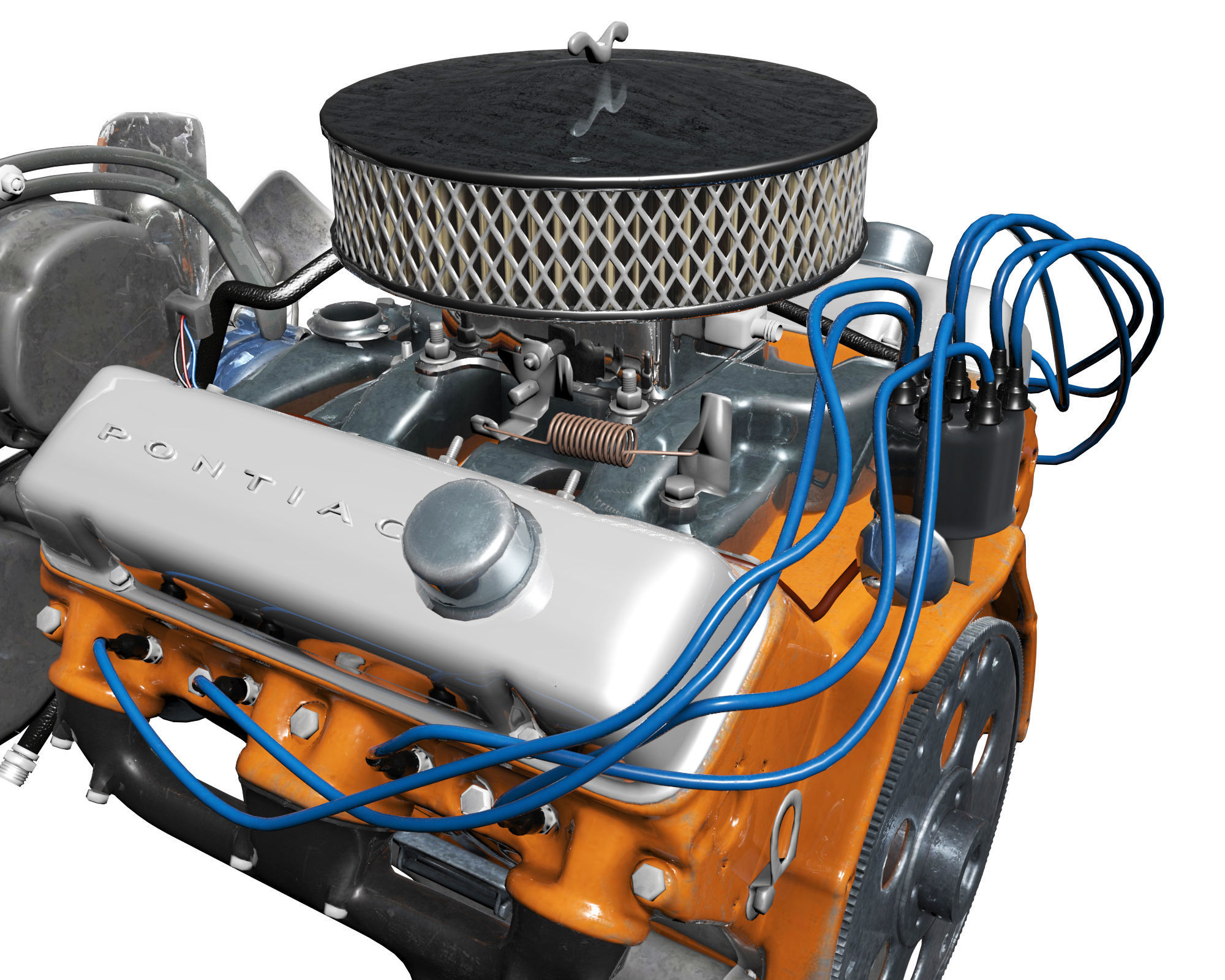 Pontiac V8 Engine Animated Model Midpoly 3D model animated | CGTrader
