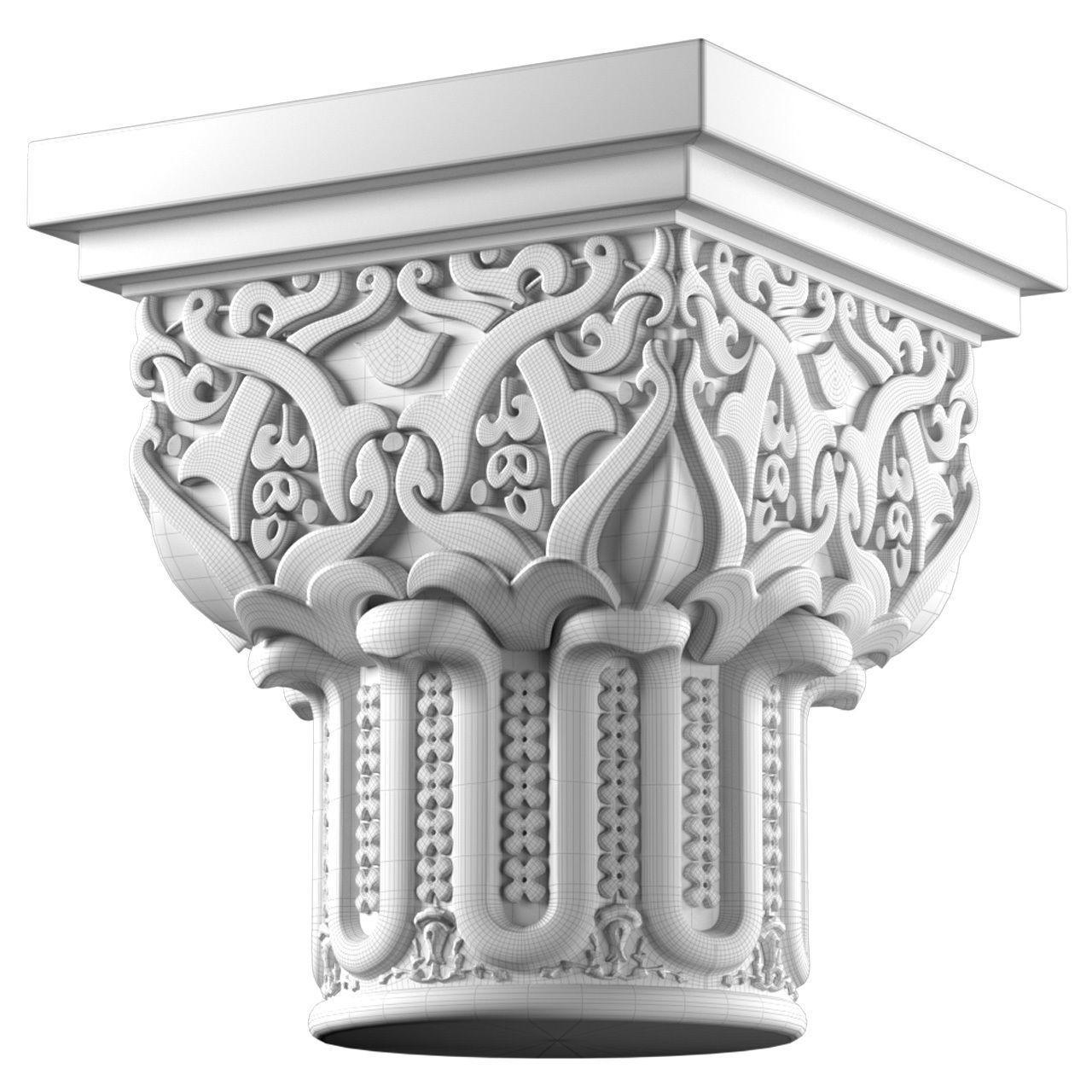 Arabic Oriental Wooden Column Capital 3D model | CGTrader