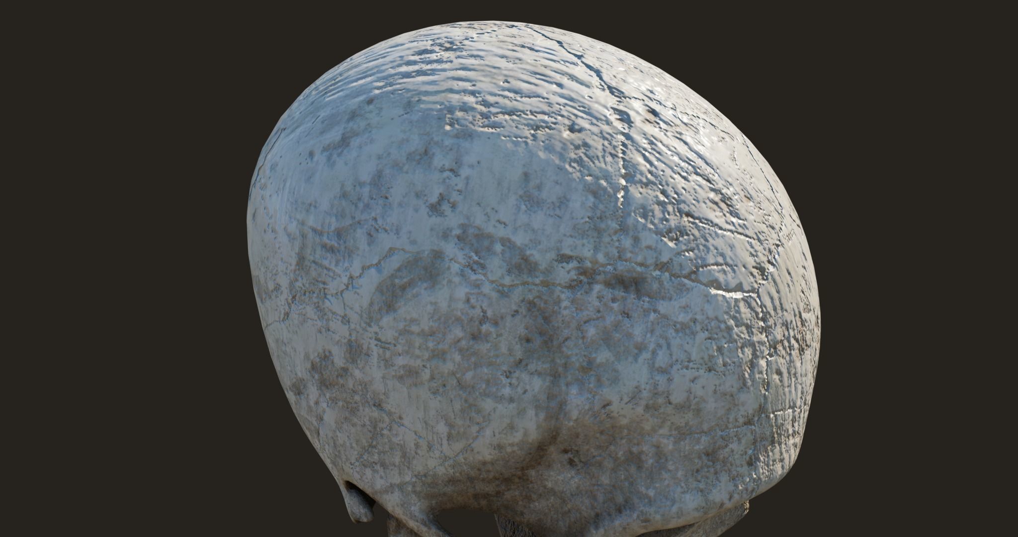 3D model Old Crack Skull With PBR Unity UE V-ray Textures Included VR ...