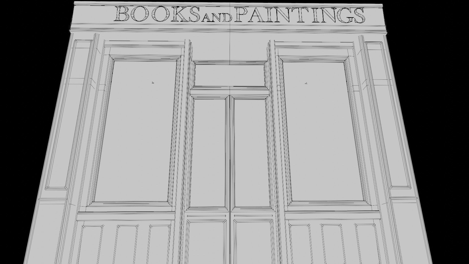 3D model ground floor street shops with 2k pbr textures VR / AR / low ...