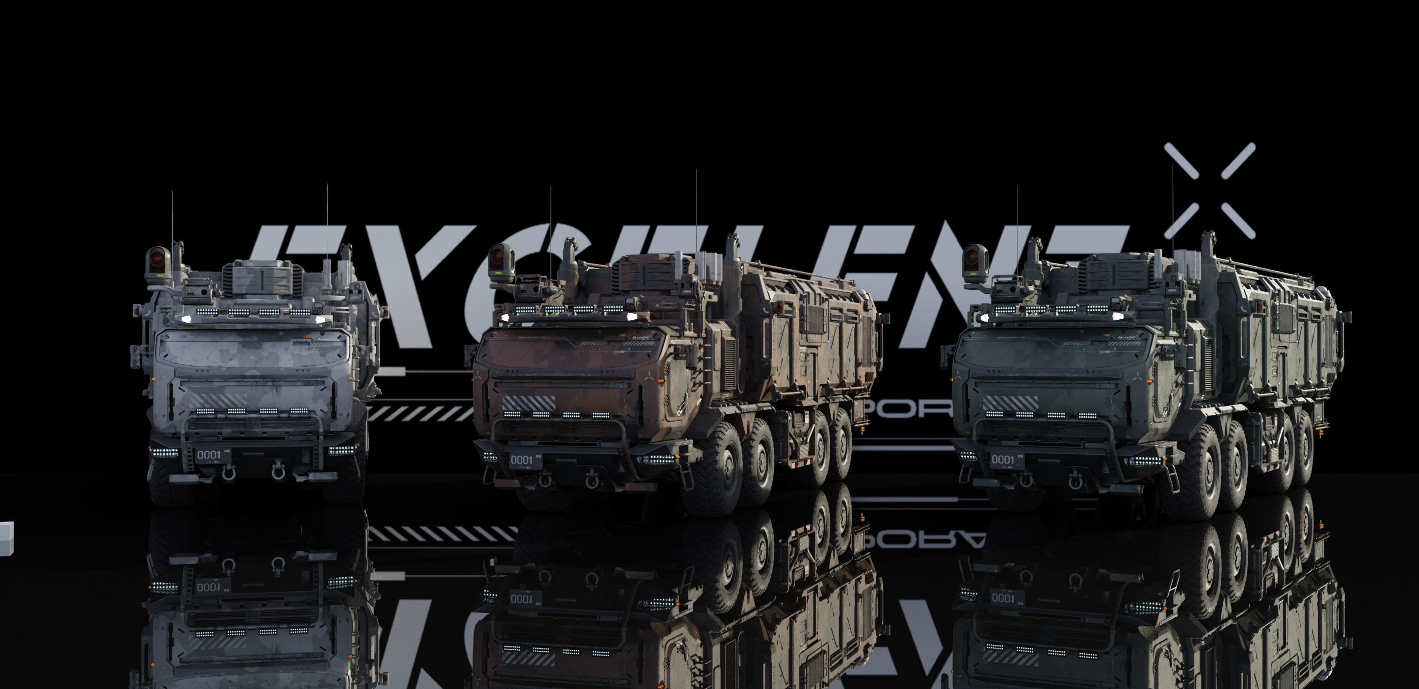 military cyber track 3D model rigged | CGTrader