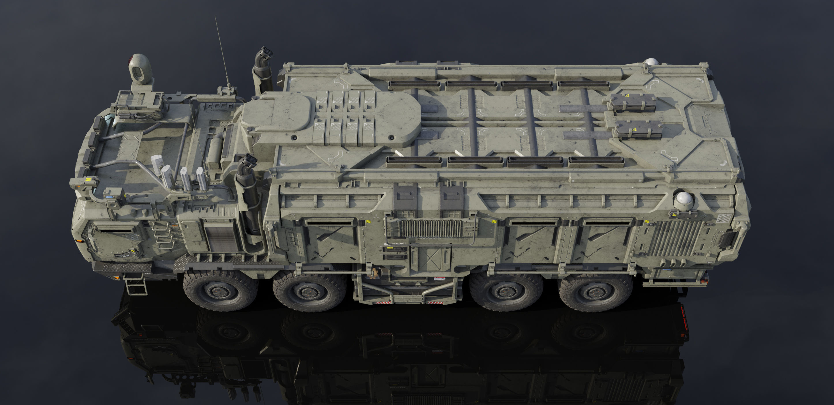 military cyber track 3D model rigged | CGTrader